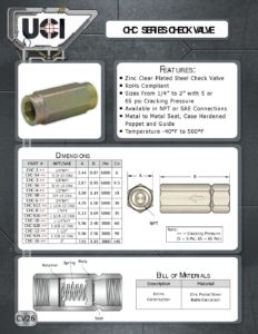UCI | Check Valve CV26