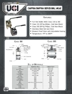 UCI | Manual Ball Valves CWFF150 & SWF300 Series